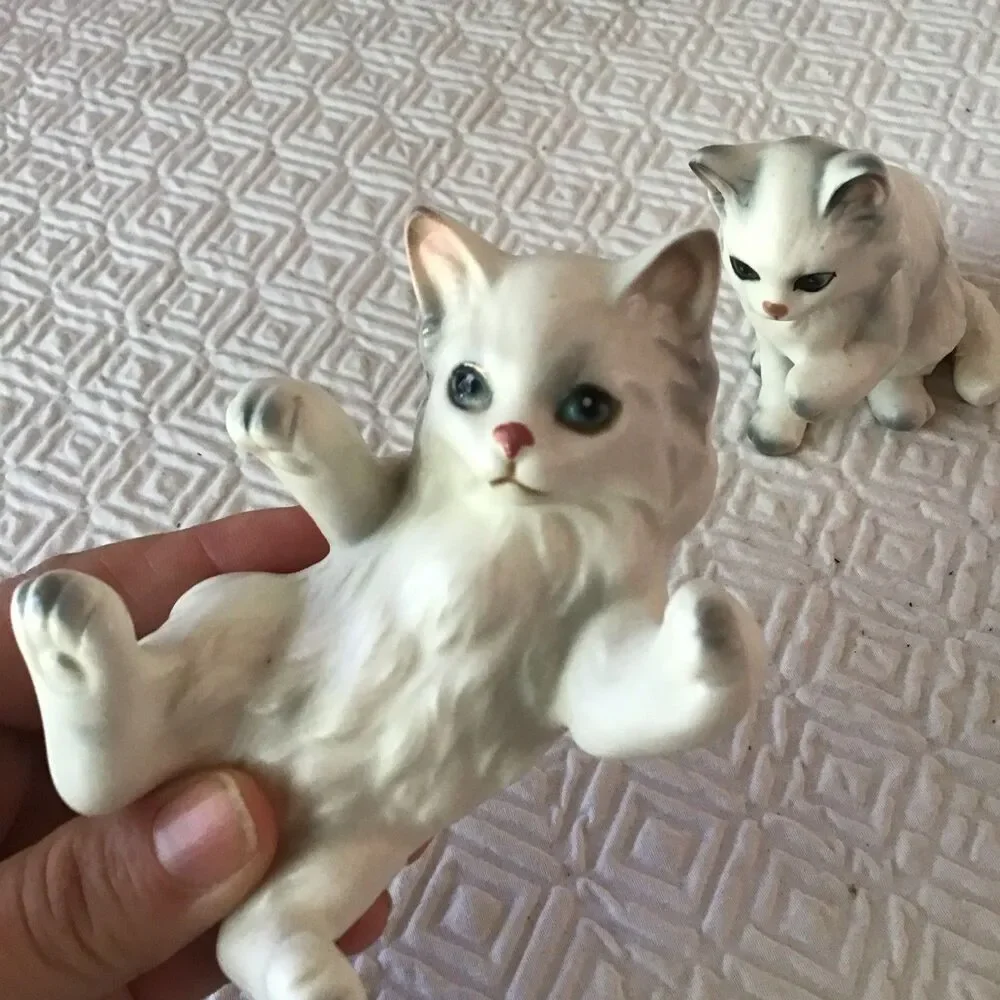Lefton | Accents | Vintage Lefton 513 Persian White Gray Kittens Cats ...